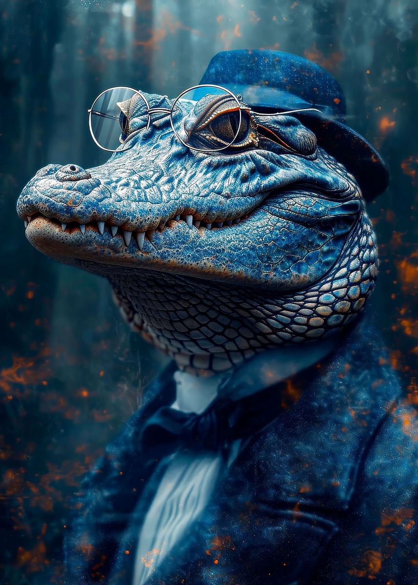 'Mr Crocodile' Poster, picture, metal print, paint by LUONG HUY | Displate