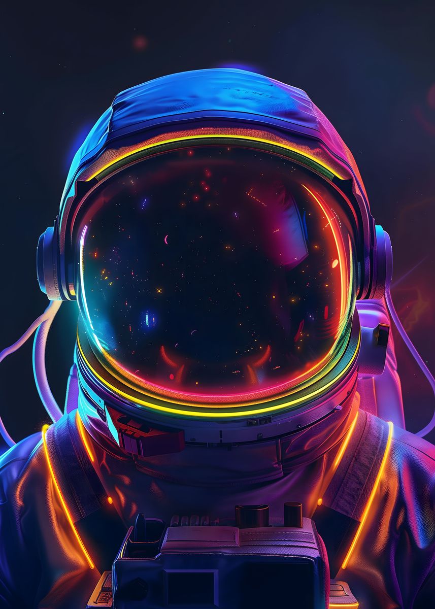 'Cosmonaut' Poster, picture, metal print, paint by Elipscease | Displate