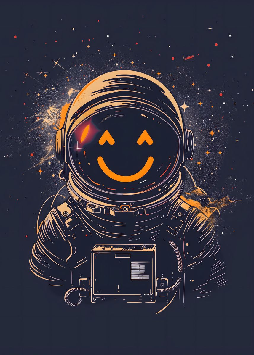 'Cosmonaut' Poster, picture, metal print, paint by Elipscease | Displate