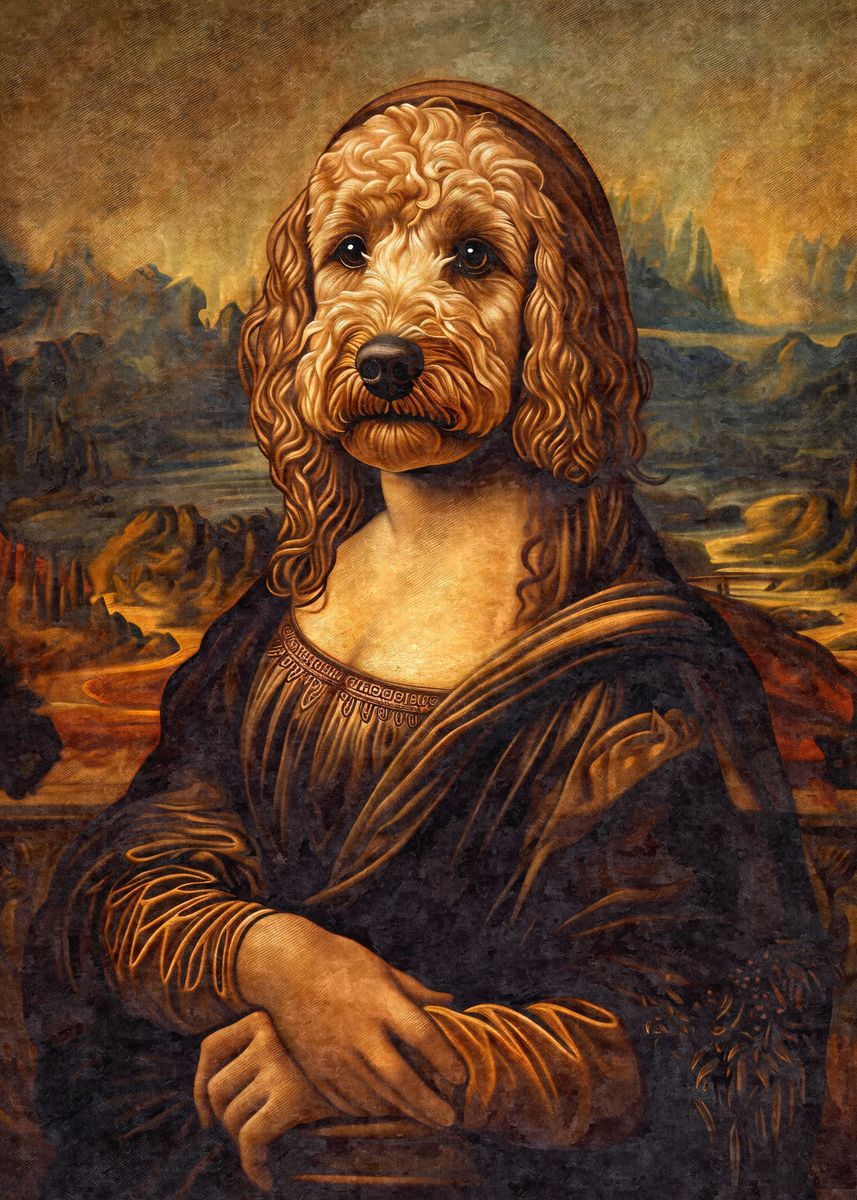 'Cavoodle Cavapoo Mona Lisa' Poster, picture, metal print, paint by ...