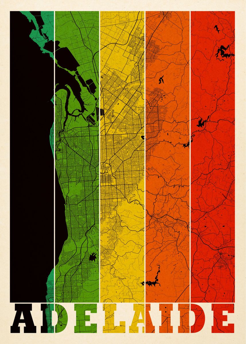 'Adelaide Australia' Poster, picture, metal print, paint by Johnson ...