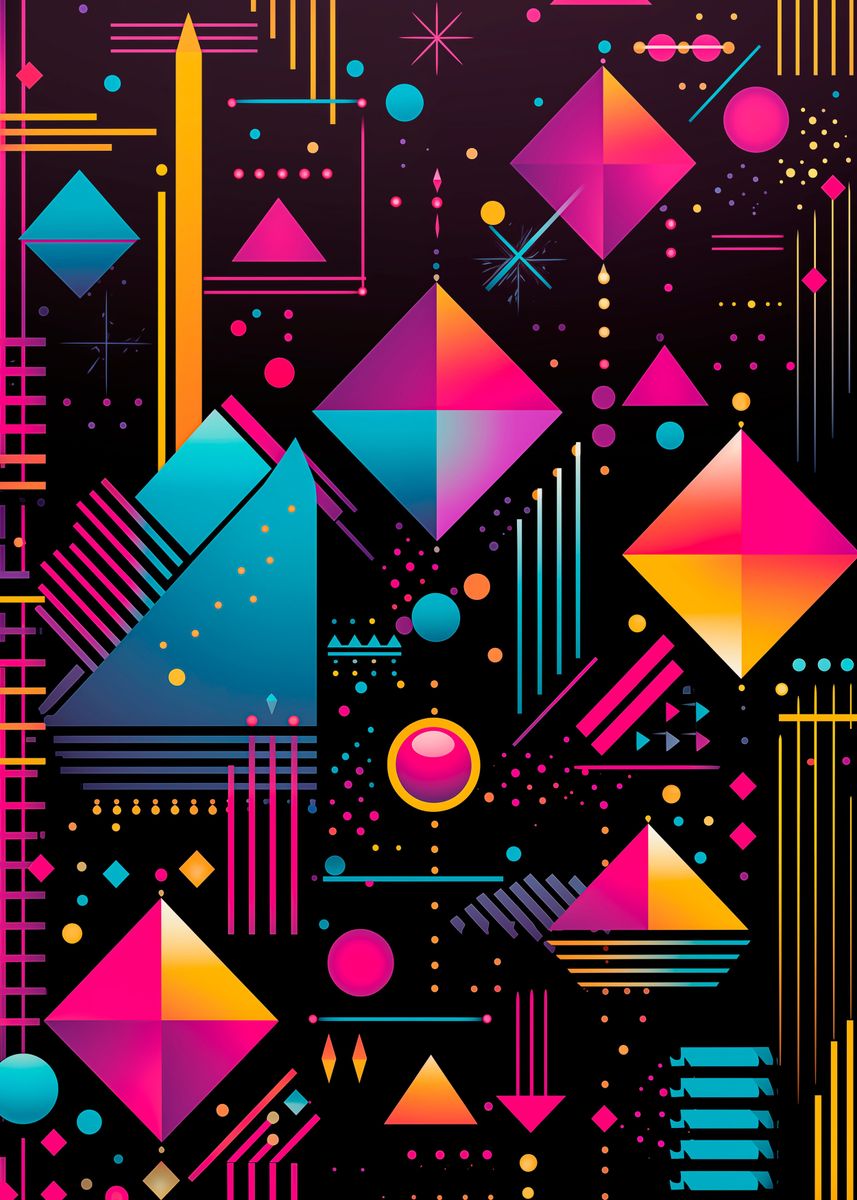 'Retro Rave' Poster, picture, metal print, paint by The creative Hub ...