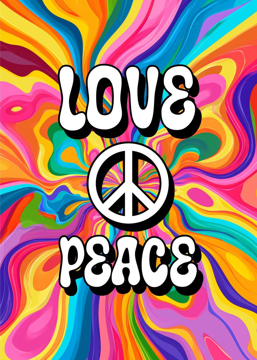 'Love and Peace' Poster, picture, metal print, paint by Vizio | Displate