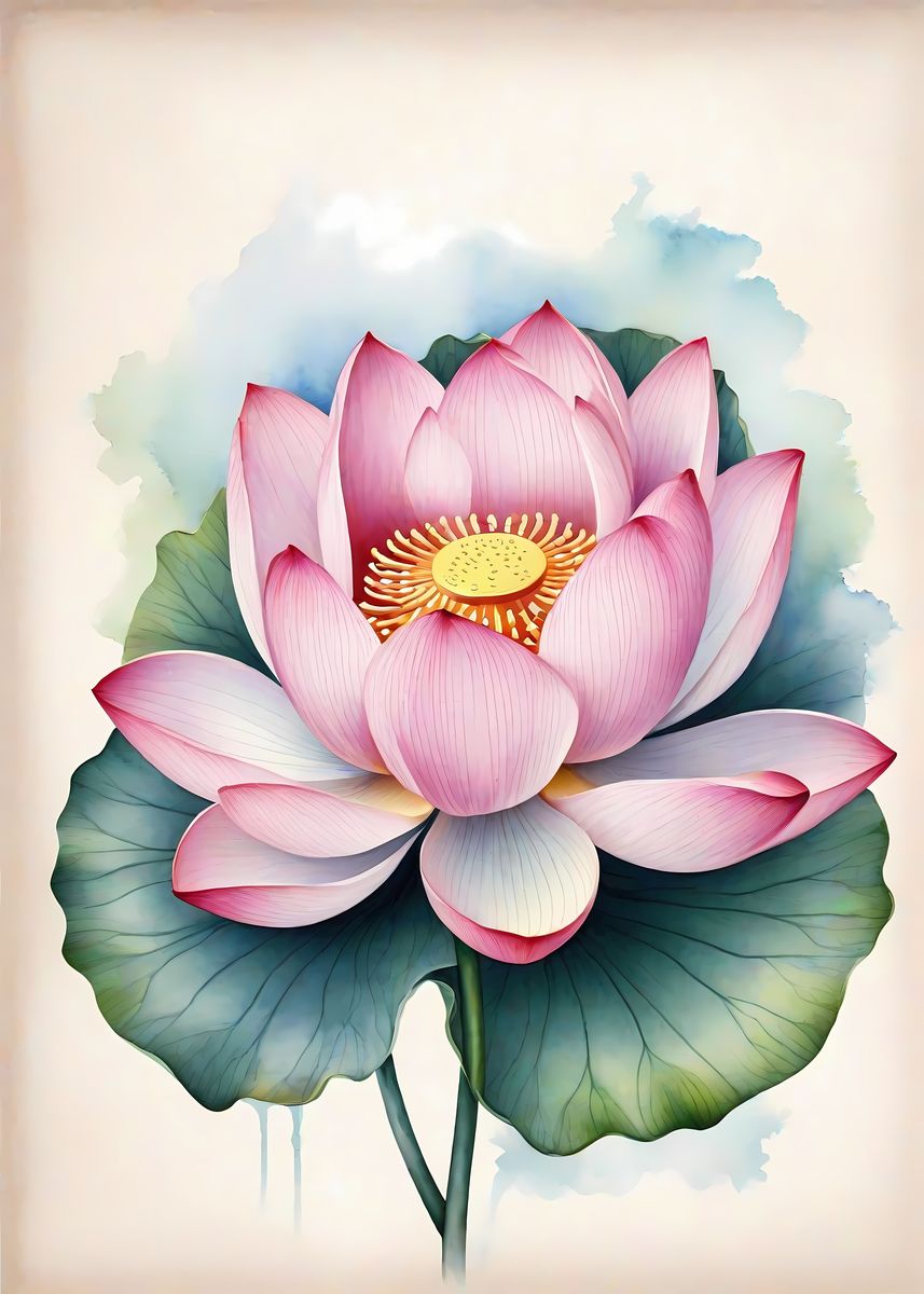 'Lotus Flower' Poster, picture, metal print, paint by Gon Poster | Displate