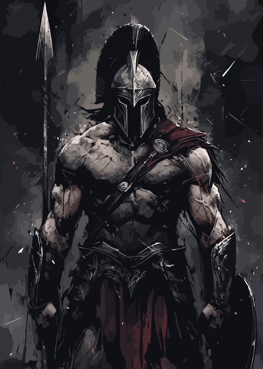 'Soldier warrior spartan' Poster, picture, metal print, paint by ...