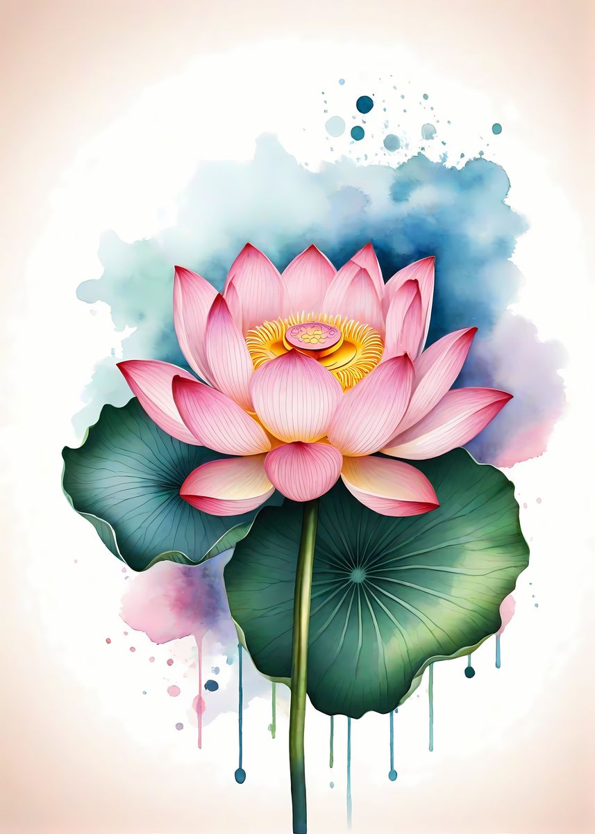 'Lotus Flower' Poster, picture, metal print, paint by Gon Poster | Displate