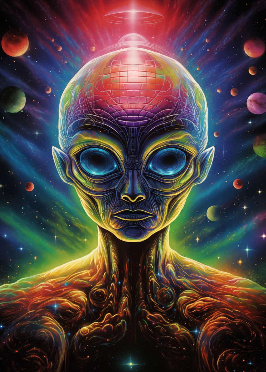 'Psycho Alien' Poster, picture, metal print, paint by Art Concept ...