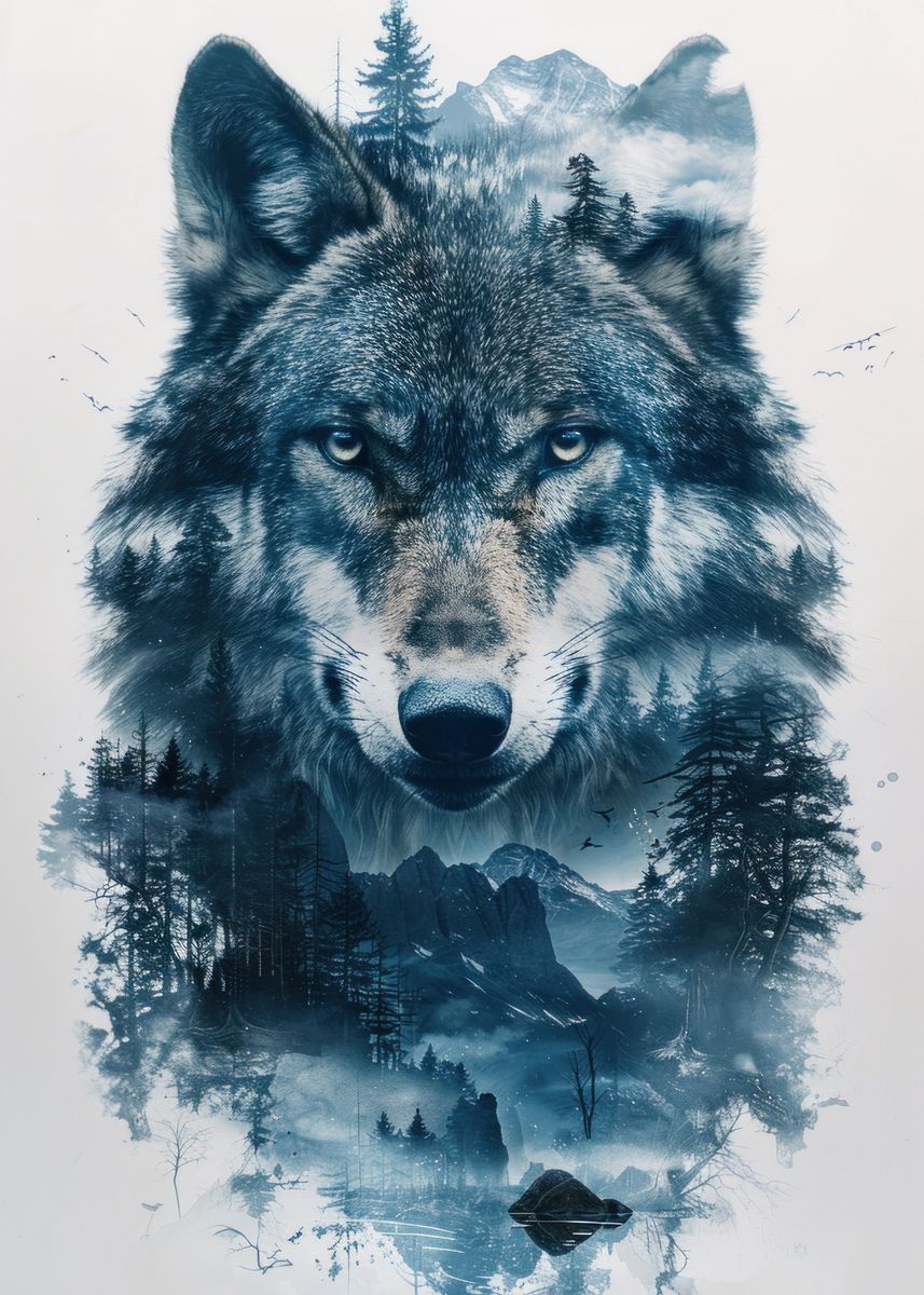 'Wolf' Poster, picture, metal print, paint by Byrdyak | Displate