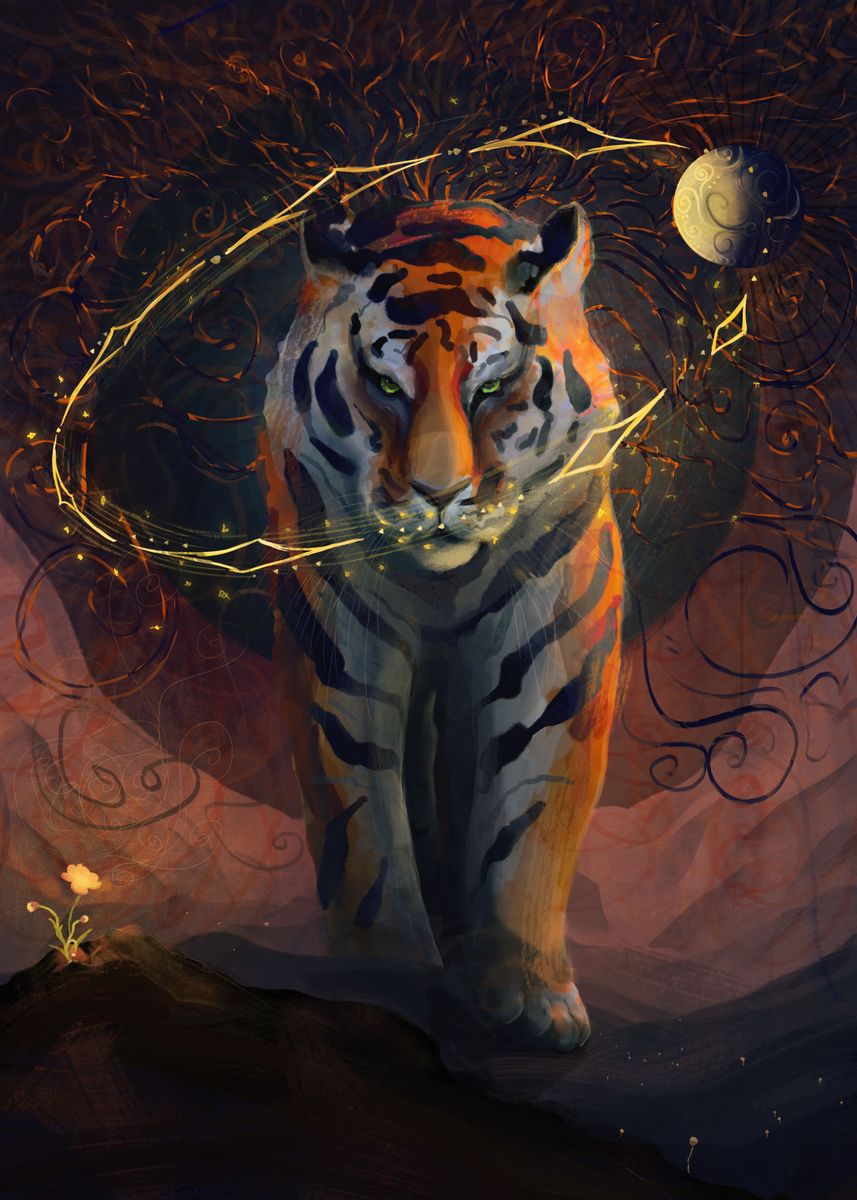 'Tiger Gods March' Poster, picture, metal print, paint by Zanya Art ...
