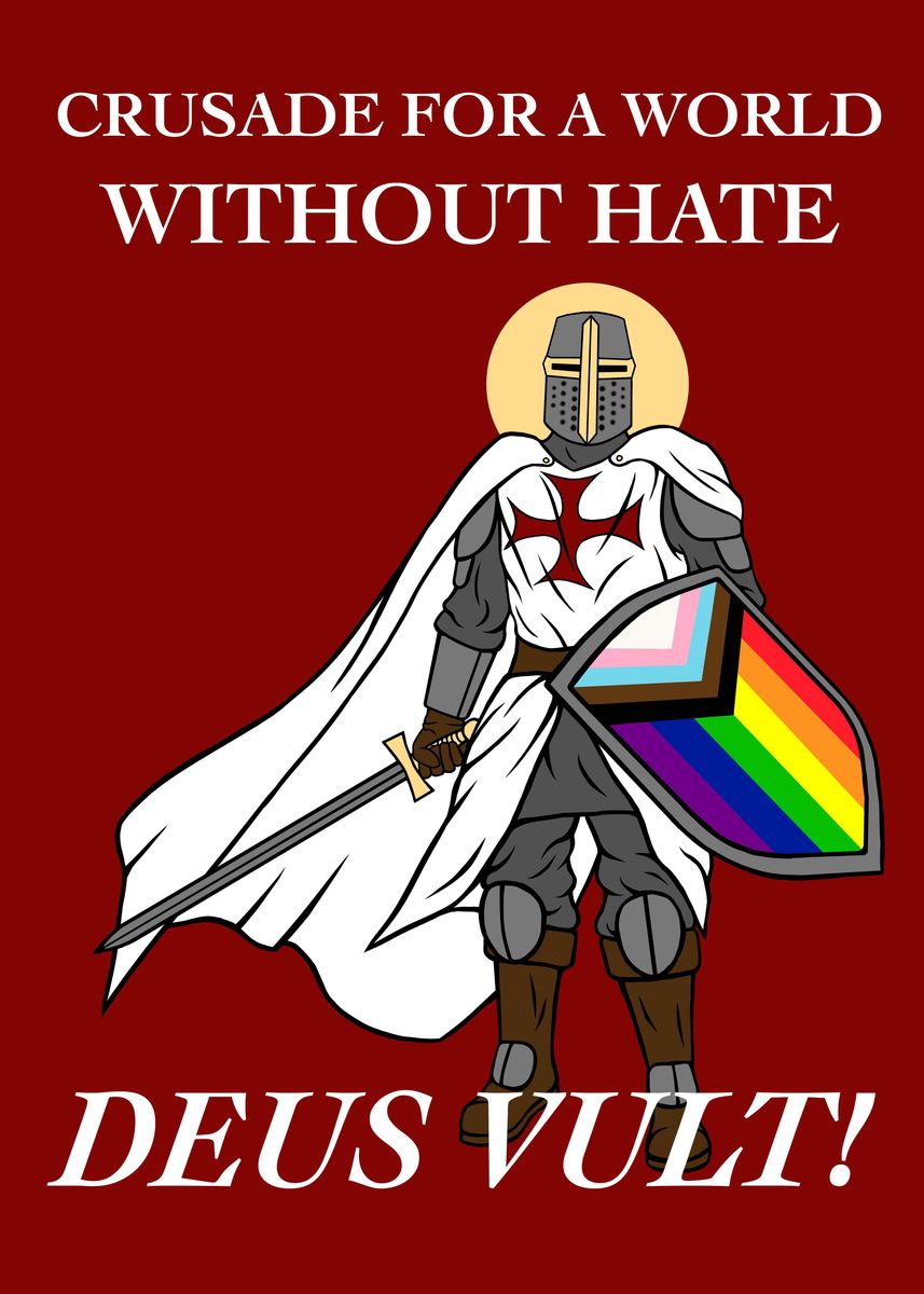 'Deus Vult' Poster, picture, metal print, paint by Obie Jacobi | Displate