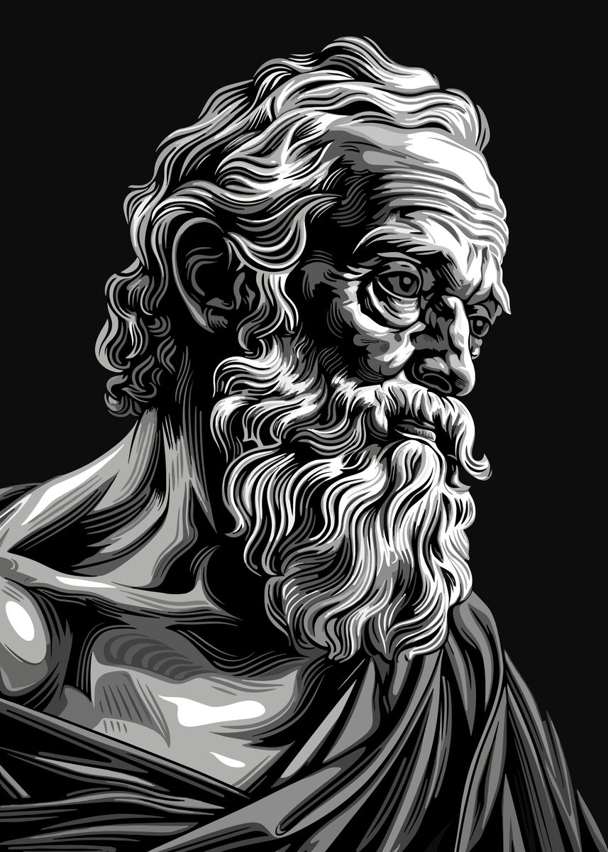 'Seneca Philosopher' Poster, picture, metal print, paint by Mesh | Displate