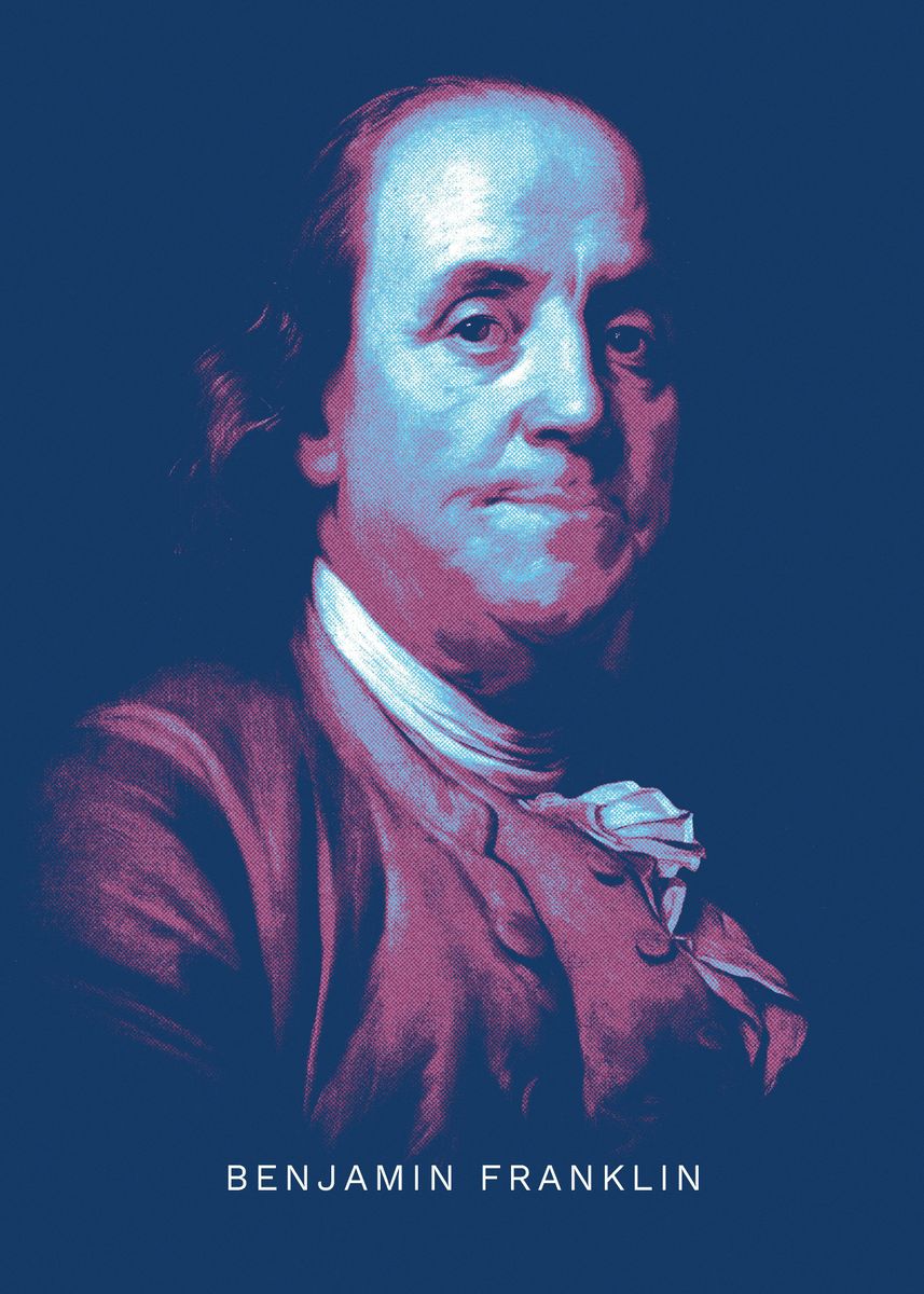 'Benjamin Franklin' Poster, picture, metal print, paint by Syahrasi ...