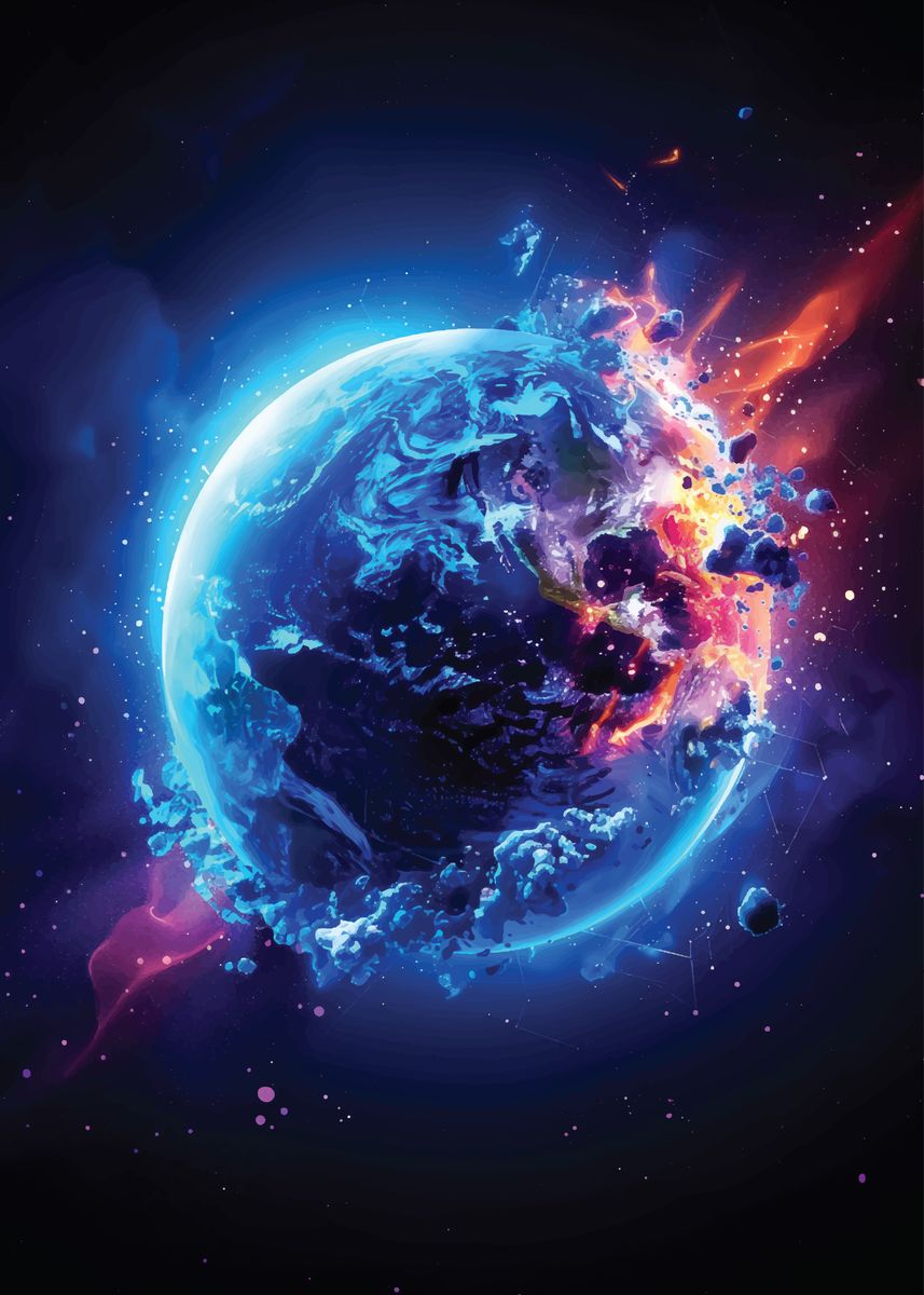 'Galaxy Cosmic Explosion' Poster, picture, metal print, paint by Sinamu ...