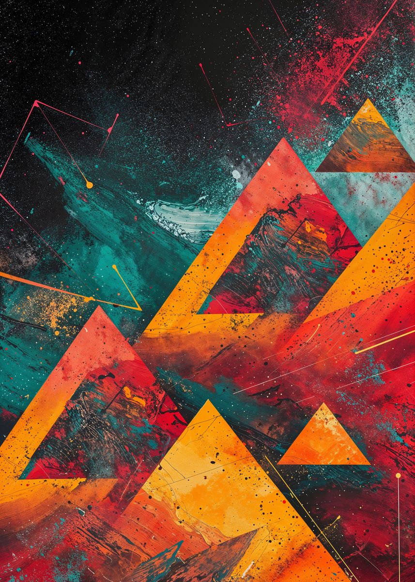 'Pyramid Pulse' Poster, picture, metal print, paint by Katsu | Displate