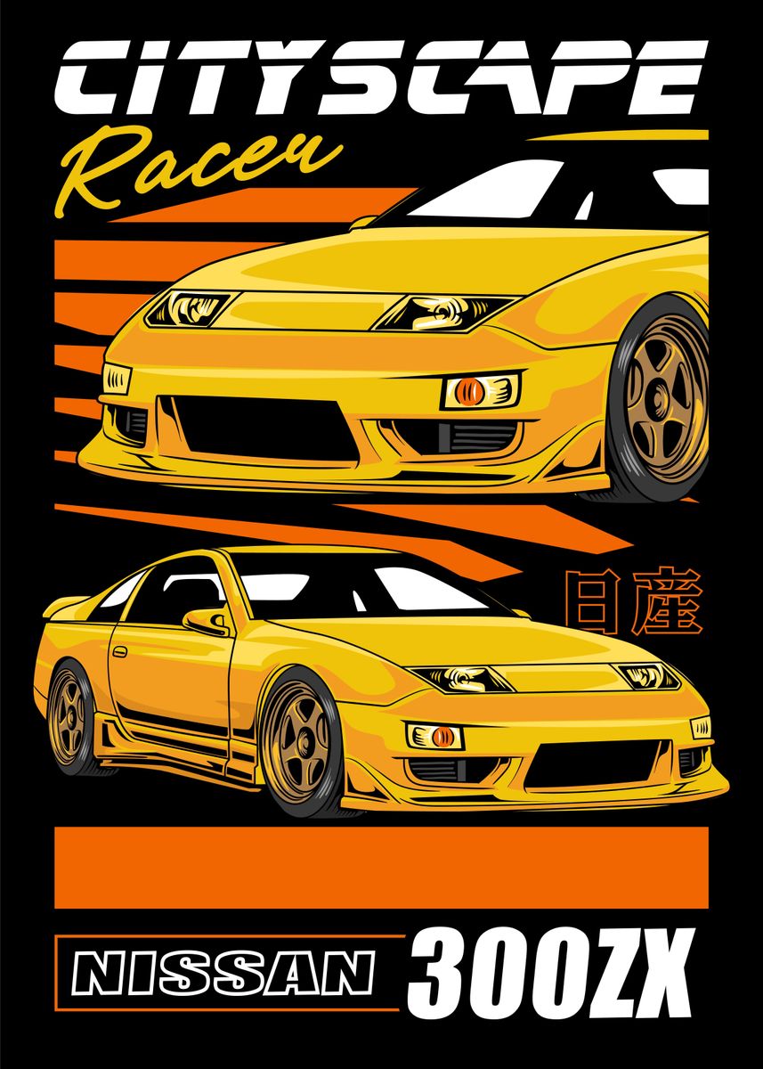 'Classic 300 ZX JDM Car' Poster, picture, metal print, paint by ...