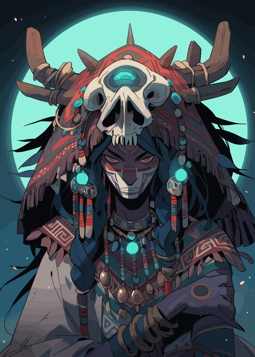 'Epic Mysterious Shaman' Poster, picture, metal print, paint by ...