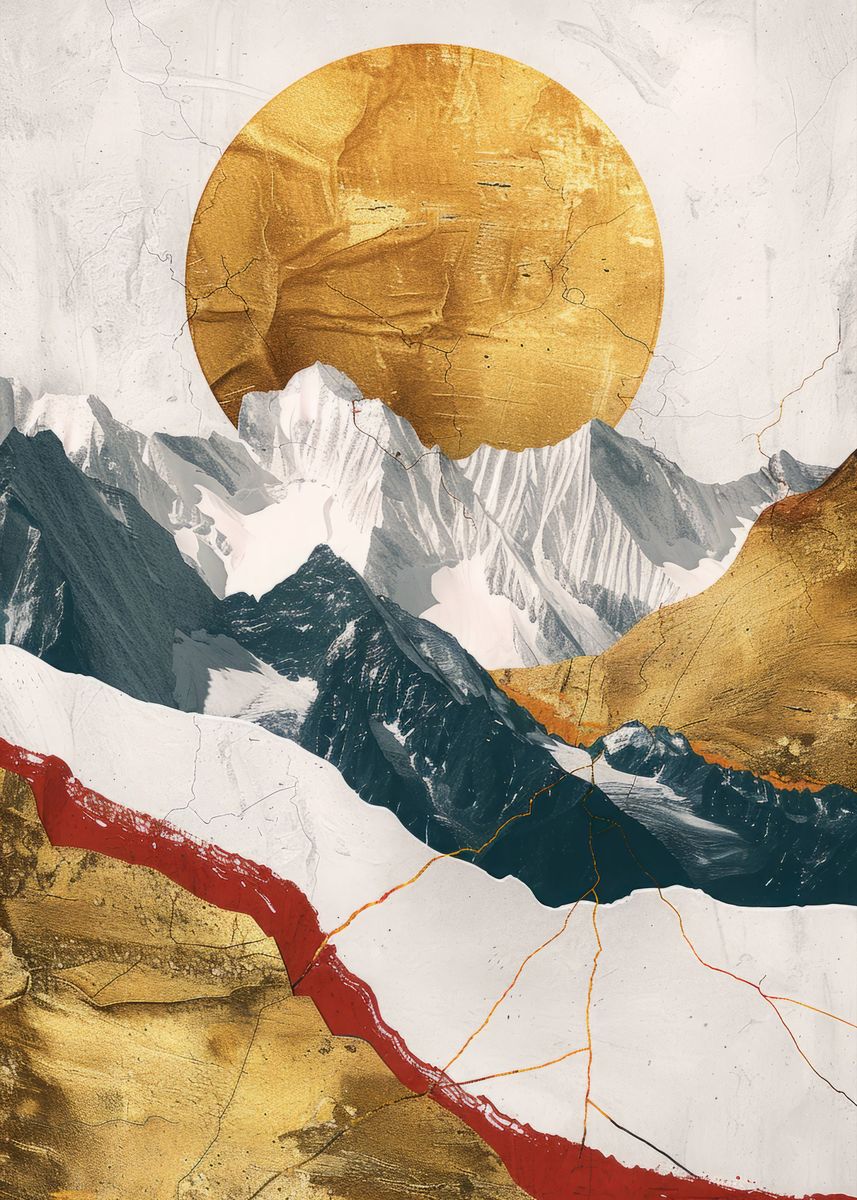 'Gold Landscape' Poster, picture, metal print, paint by Morgan Yon ...