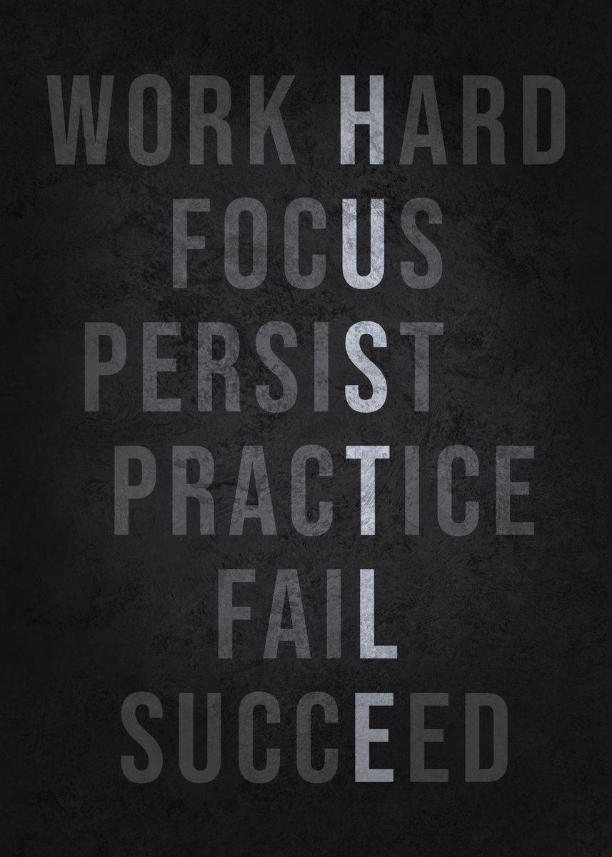 'Hustle Acronym Motivation' Poster, picture, metal print, paint by ...