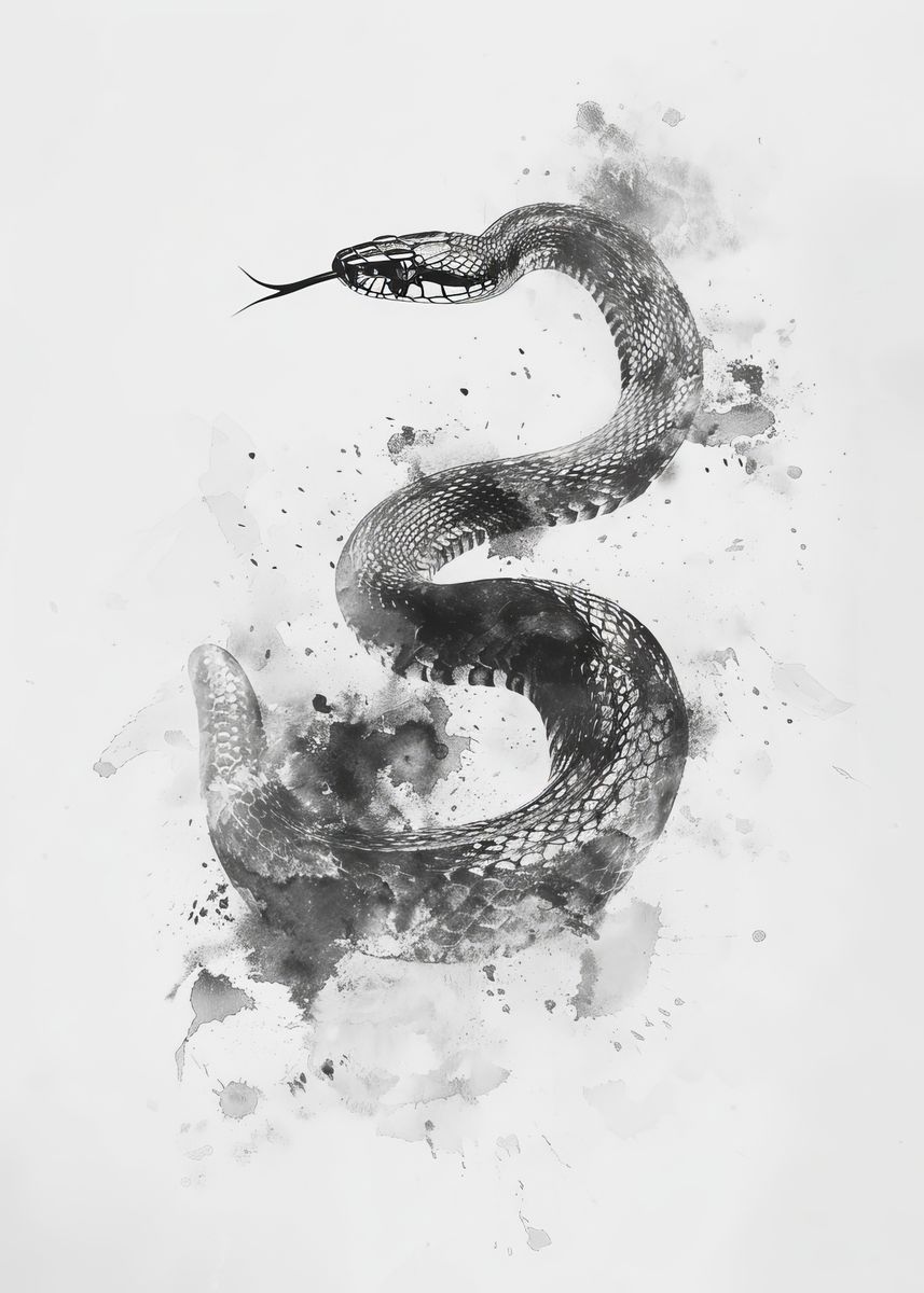 'Coral Snake Watercolor' Poster, picture, metal print, paint by Hexor ...