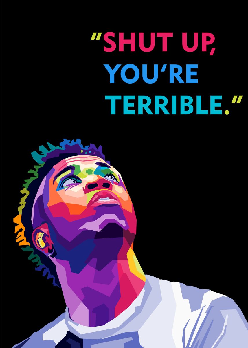 'Vini JR Quotes Pop Art' Poster, picture, metal print, paint by Ken ...