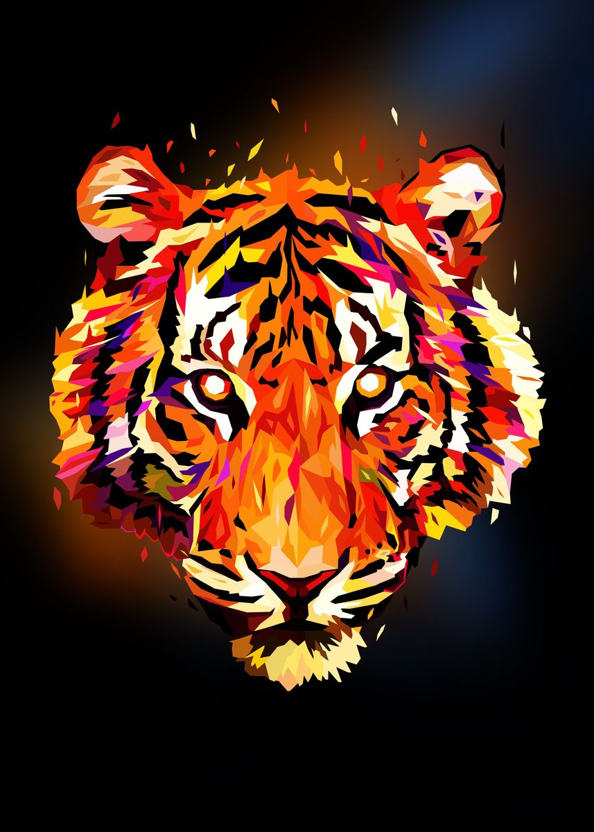 'Tiger Abstract' Poster, picture, metal print, paint by pxlG | Displate
