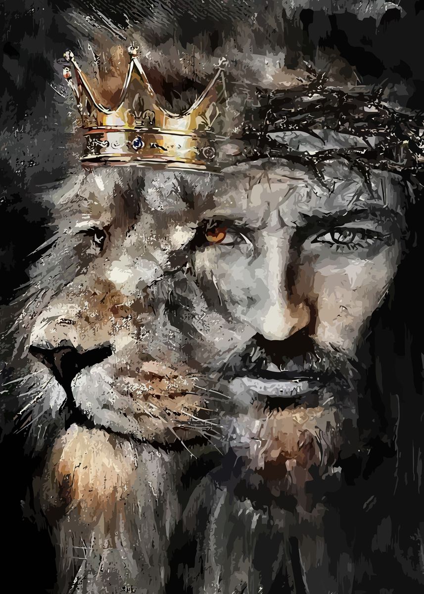 'Jesus And Lion' Poster, picture, metal print, paint by Obie Jacobi ...