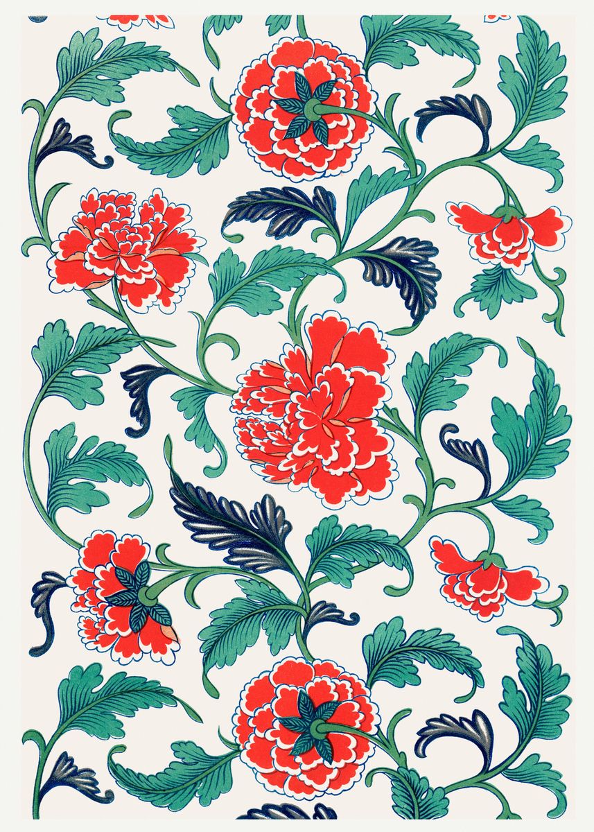 'Floral aesthetic pattern' Poster, picture, metal print, paint by ...