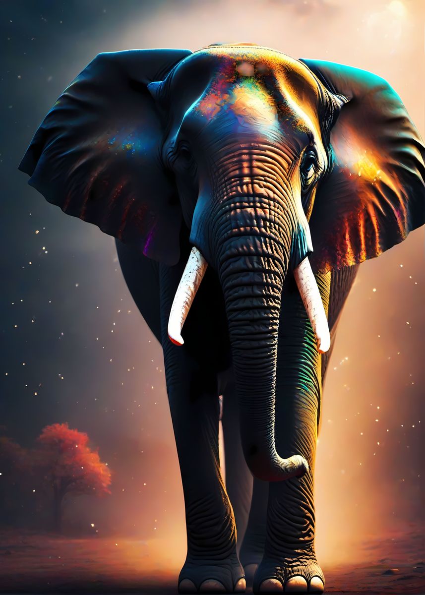 'elephant' Poster, picture, metal print, paint by Gon Poster | Displate
