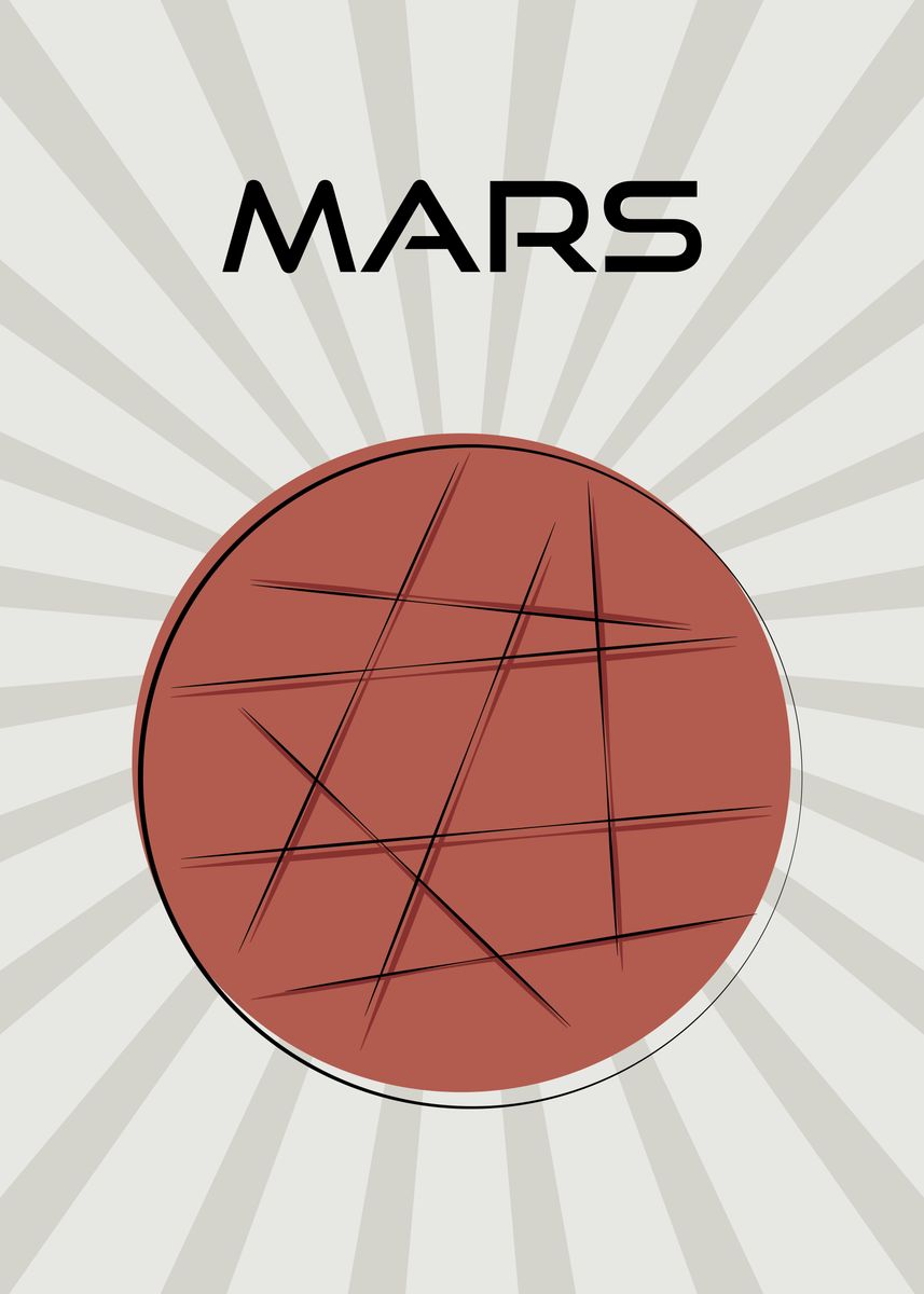 'Retro Mars Illustration' Poster, picture, metal print, paint by DSpot Shop | Displate