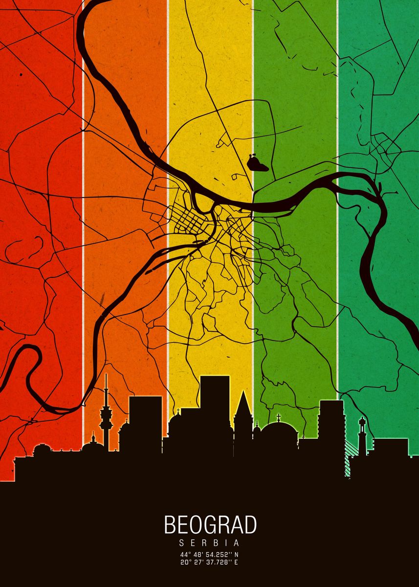 'Beograd Serbia' Poster, picture, metal print, paint by Buster Rameau ...