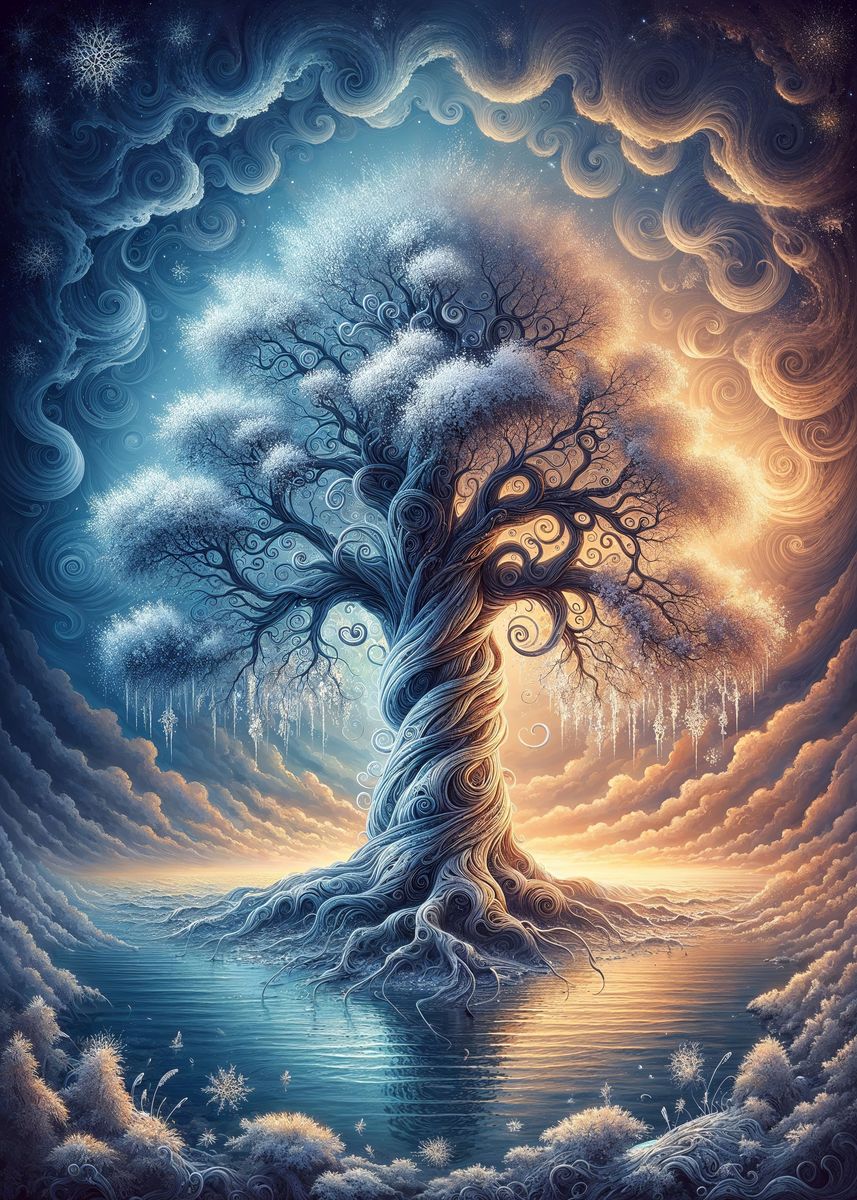 'Whimsical Winter Tree' Poster, picture, metal print, paint by Michael ...