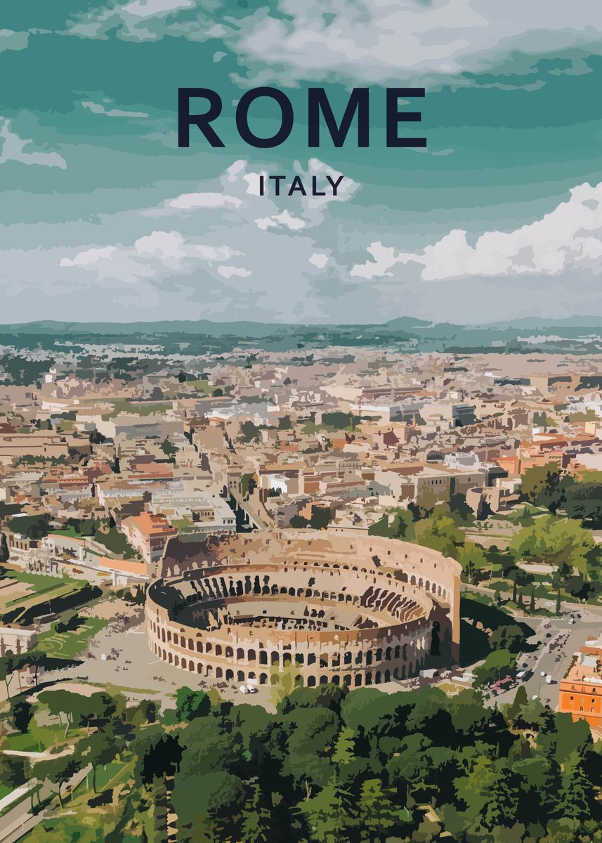 'Rome' Poster, picture, metal print, paint by HTomas | Displate
