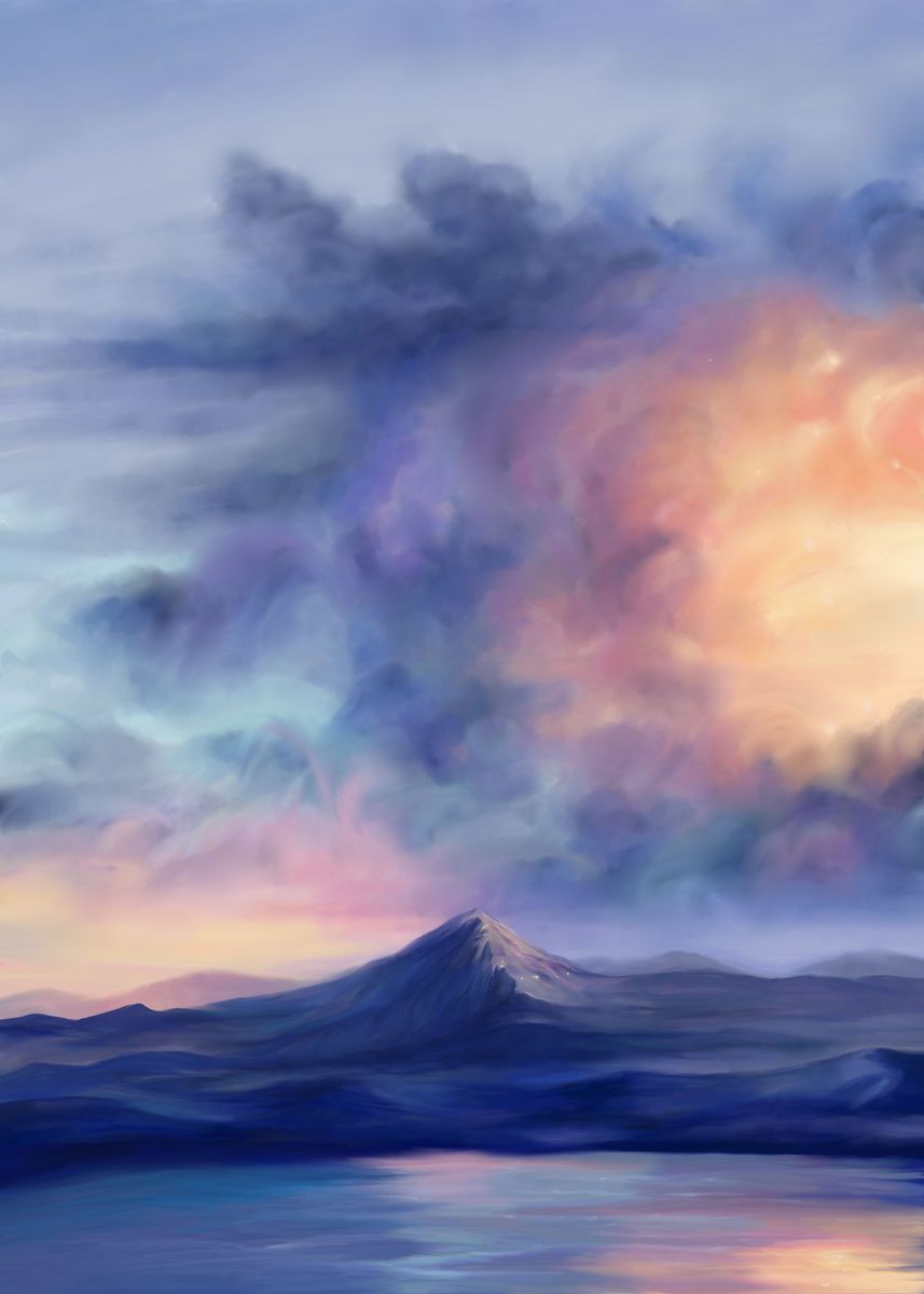 'Chromatica Sky' Poster, picture, metal print, paint by Brenna | Displate