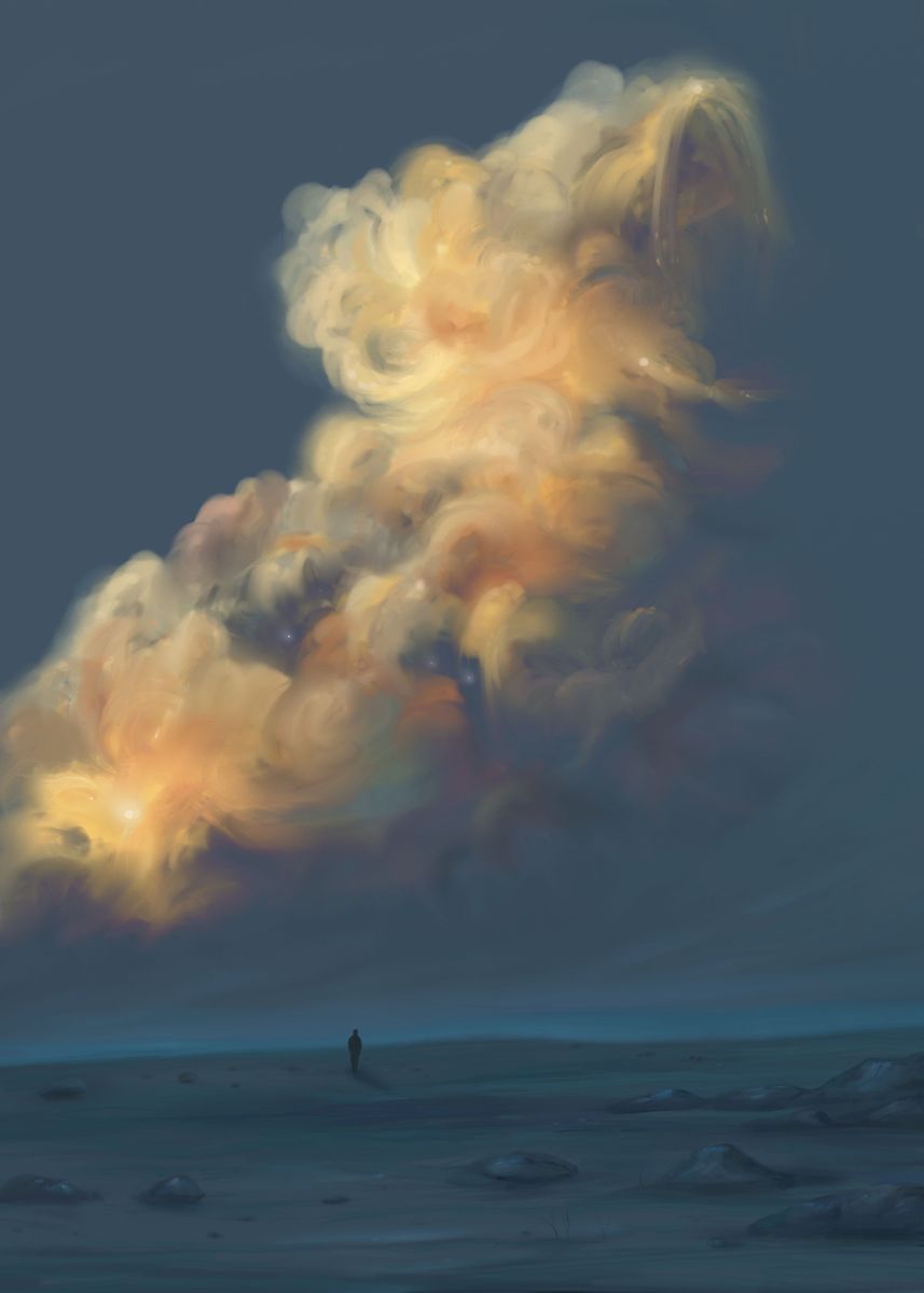 'Veiled Horizon' Poster, picture, metal print, paint by Brenna | Displate