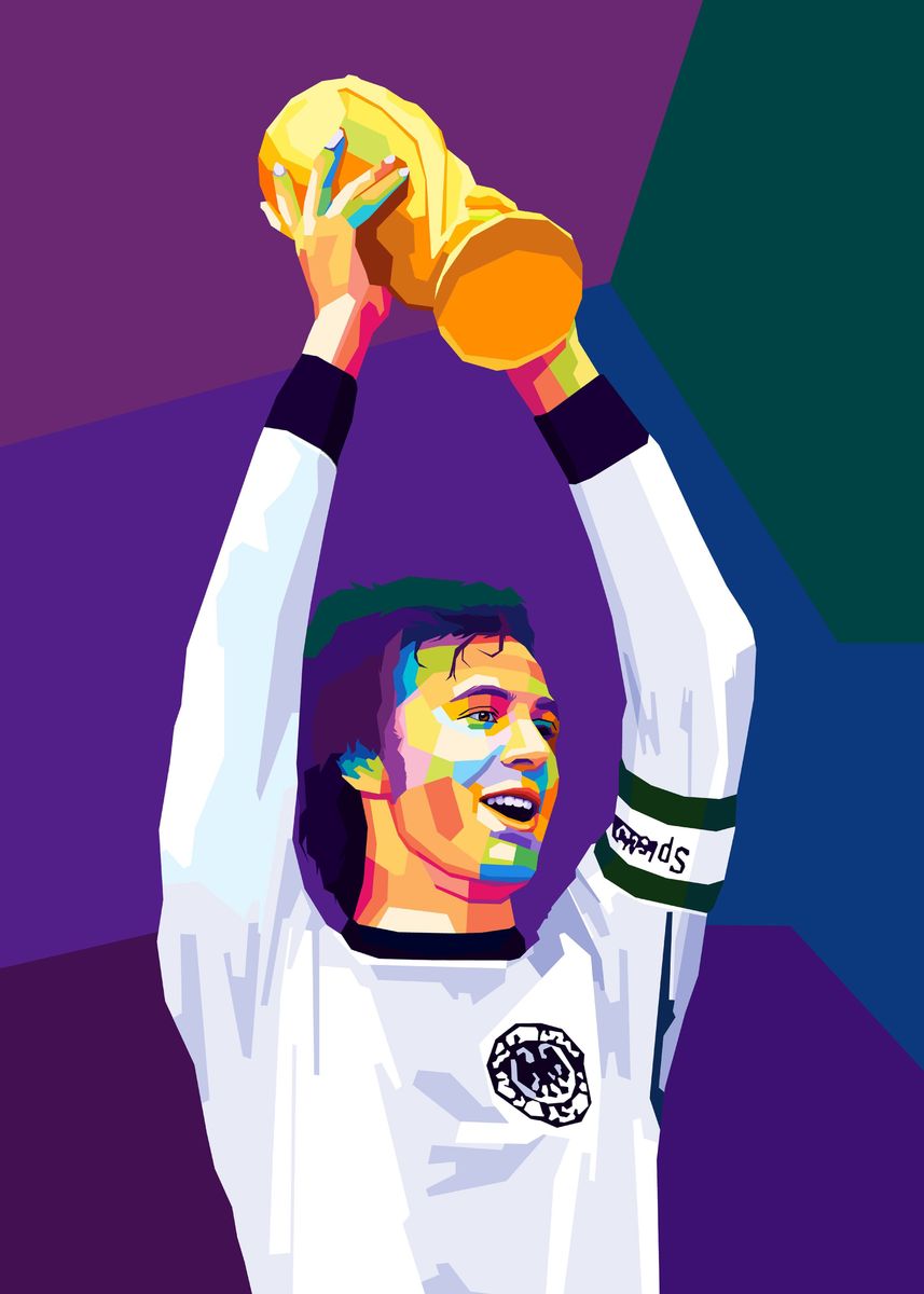 'Franz Beckenbauer Wpap Art' Poster, picture, metal print, paint by ...