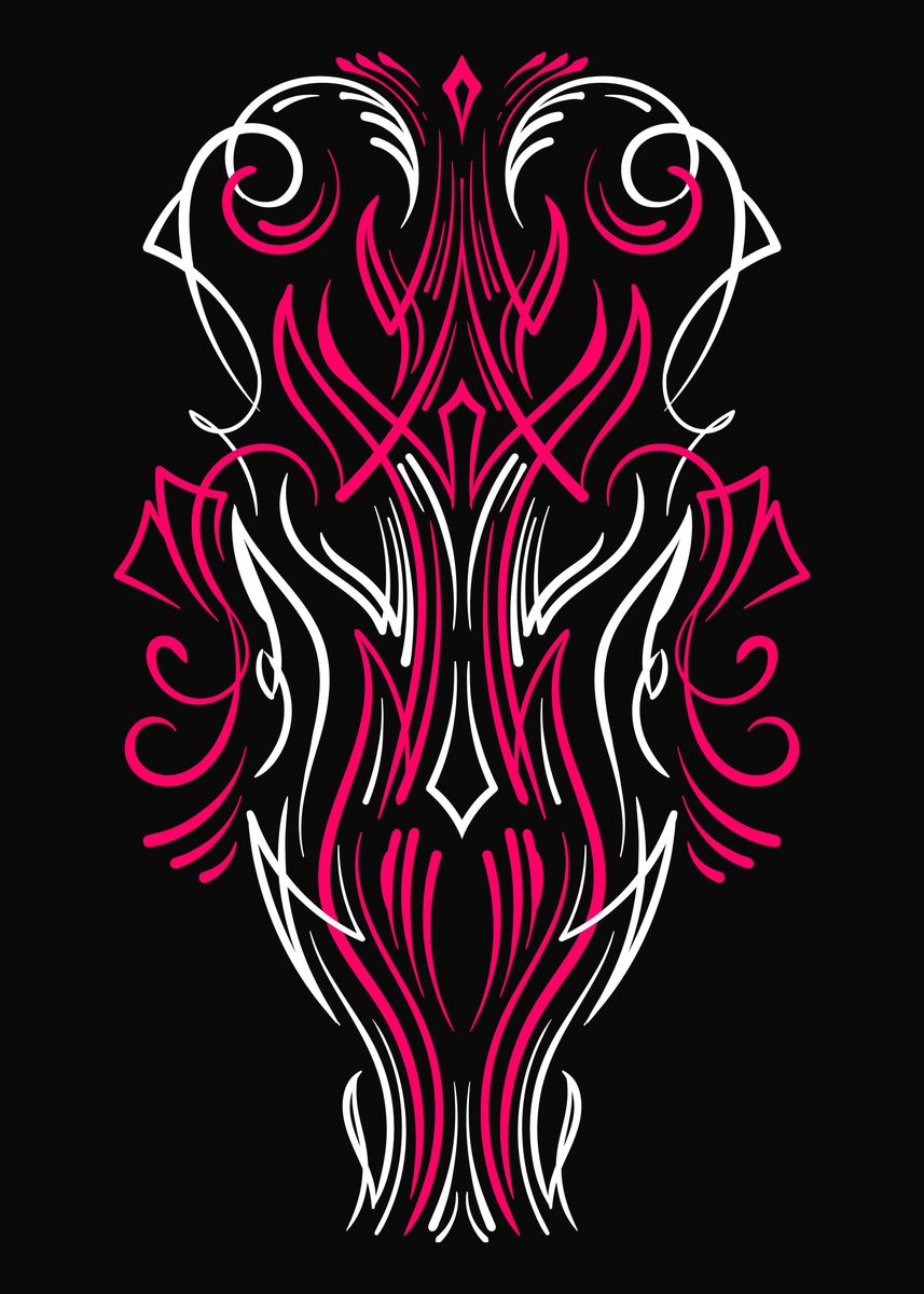 'Vintage Floral Pinstripe' Poster, picture, metal print, paint by ...