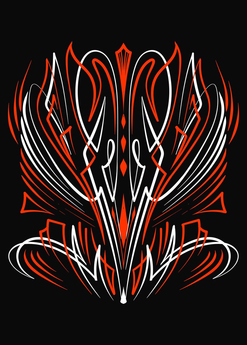 'Vintage Floral Pinstripe' Poster, picture, metal print, paint by ...