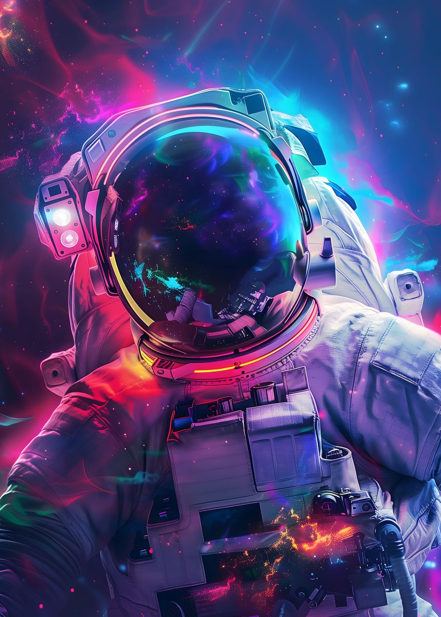 'Cosmonaut' Poster, picture, metal print, paint by Elipscease | Displate