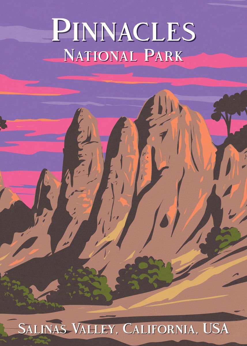 'Pinnacles National Park' Poster, picture, metal print, paint by Jordan ...