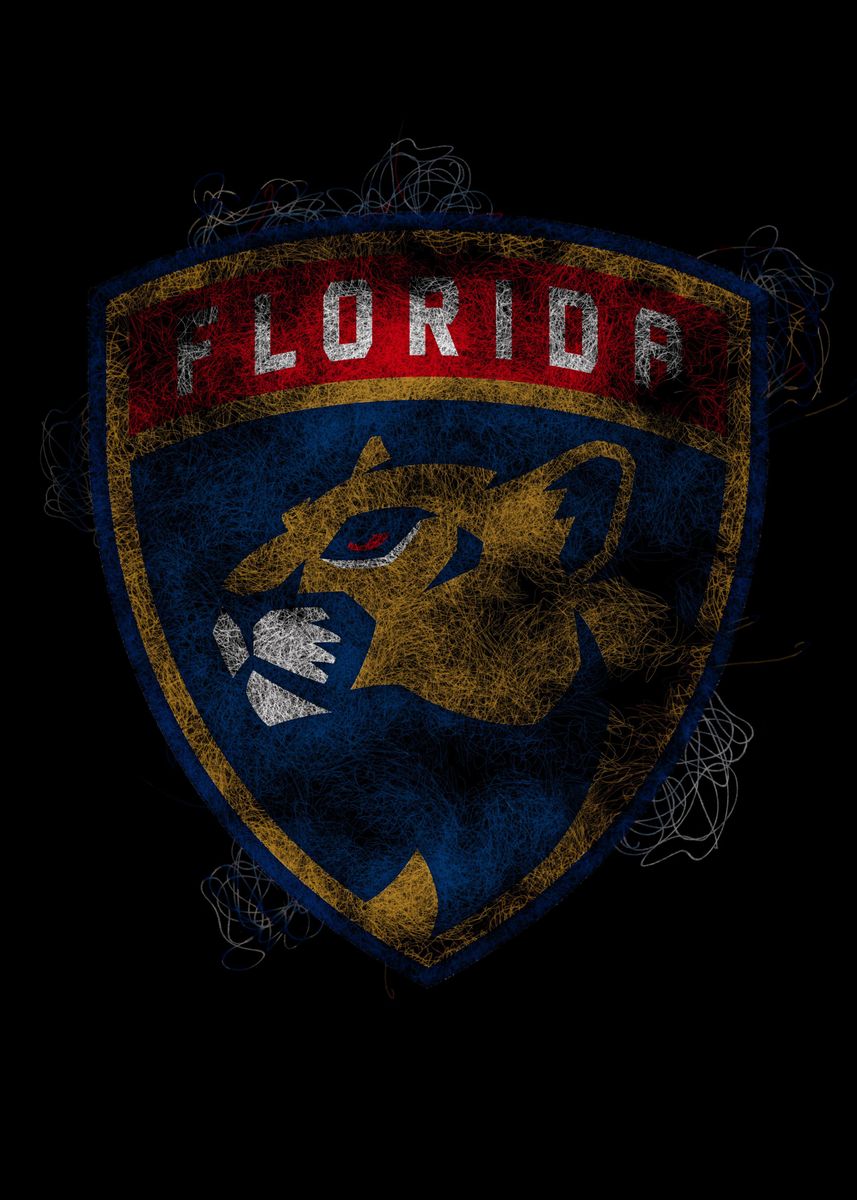'Florida Panthers Scribbles' Poster, picture, metal print, paint by ...