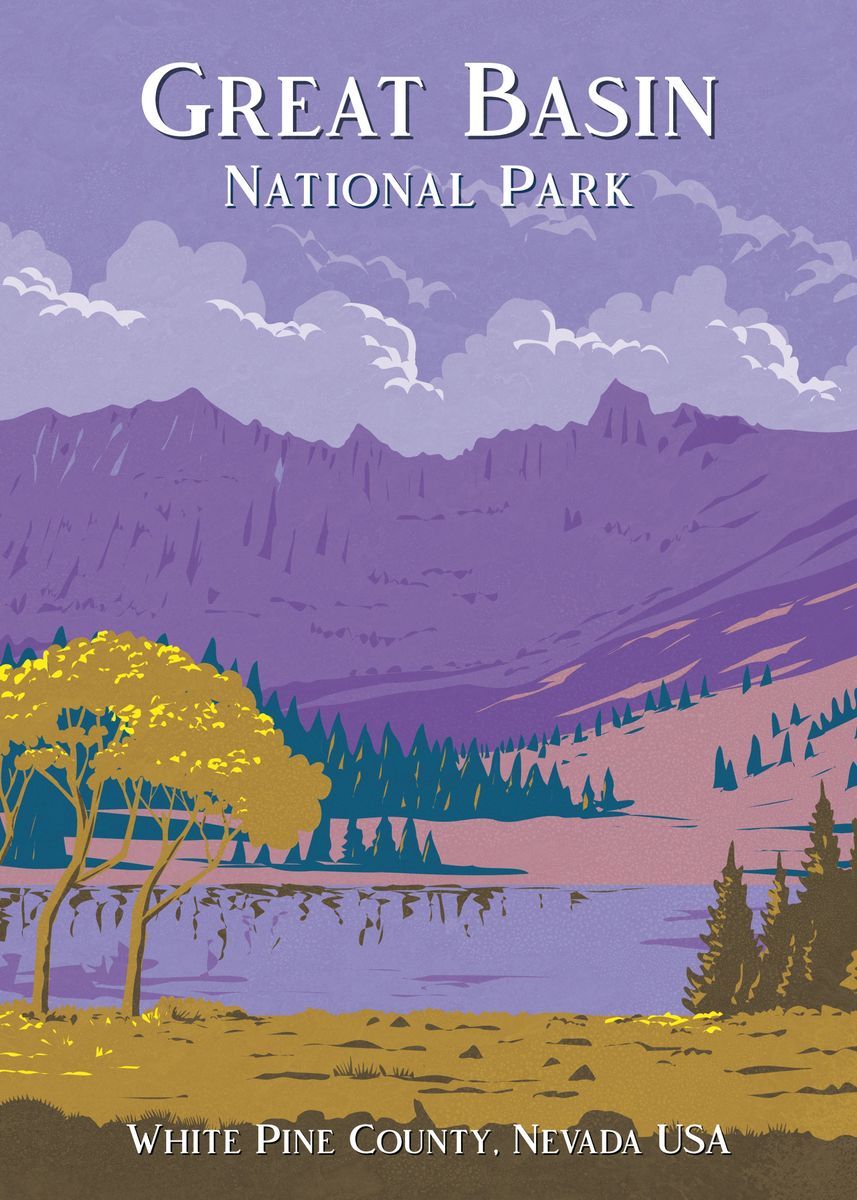 'Great Basin National Park' Poster, picture, metal print, paint by ...