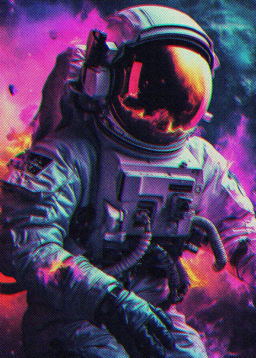 'Astronaut Colors' Poster, picture, metal print, paint by Fanth | Displate