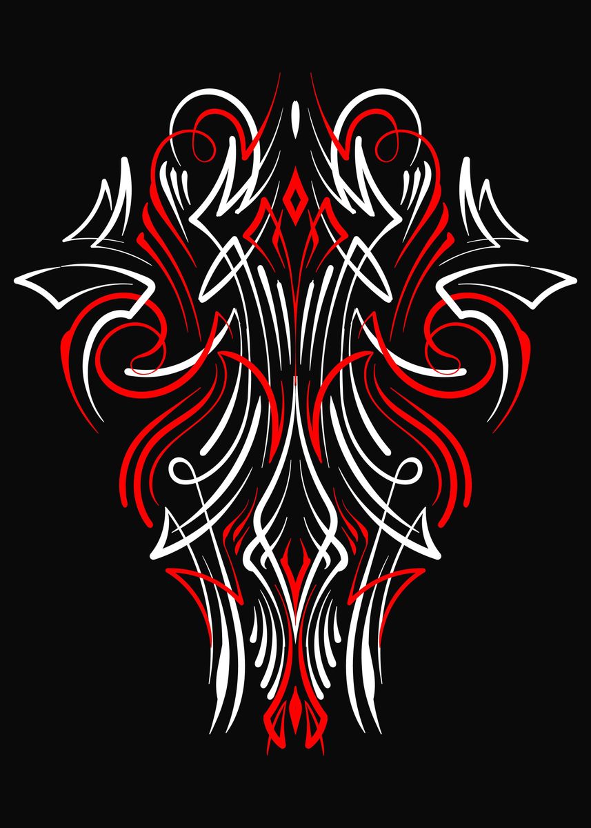 'Vintage Floral Pinstripe' Poster, picture, metal print, paint by ...