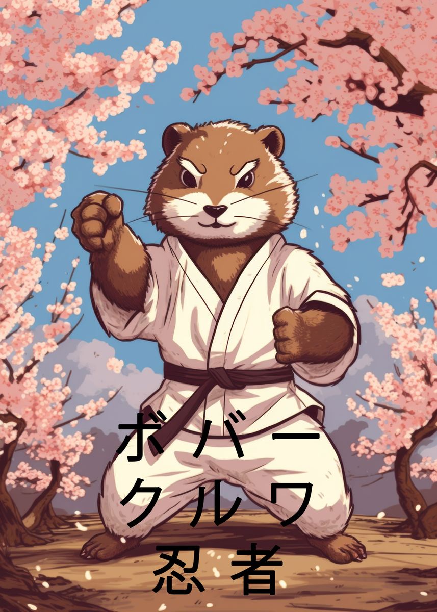 'Bober Meme Ninja' Poster, picture, metal print, paint by Stylianos ...