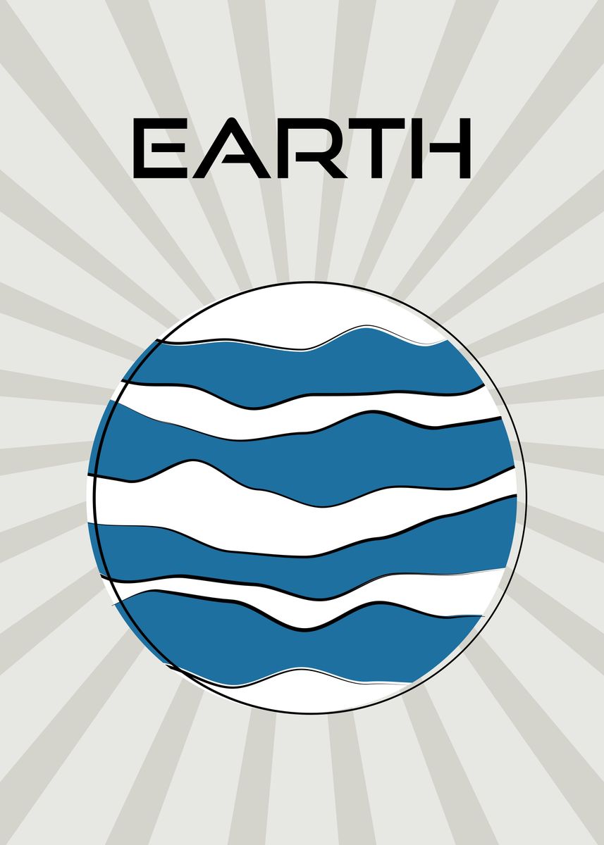 'Retro Earth Drawing' Poster, picture, metal print, paint by DSpot Shop ...