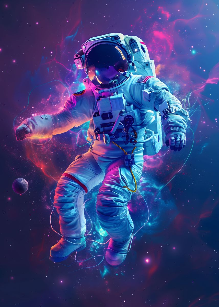 'Cosmonaut' Poster, picture, metal print, paint by Elipscease | Displate