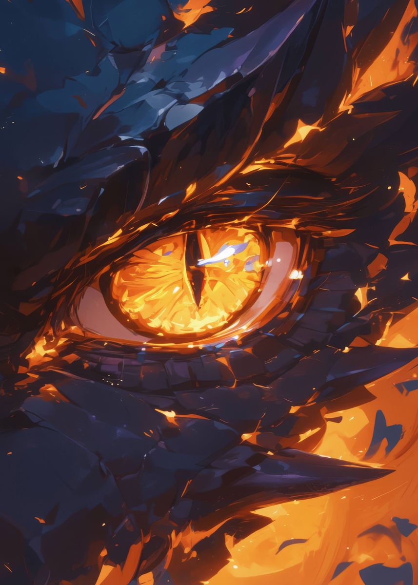 'Fire Dragon Eye Legendary' Poster, picture, metal print, paint by Adam ...