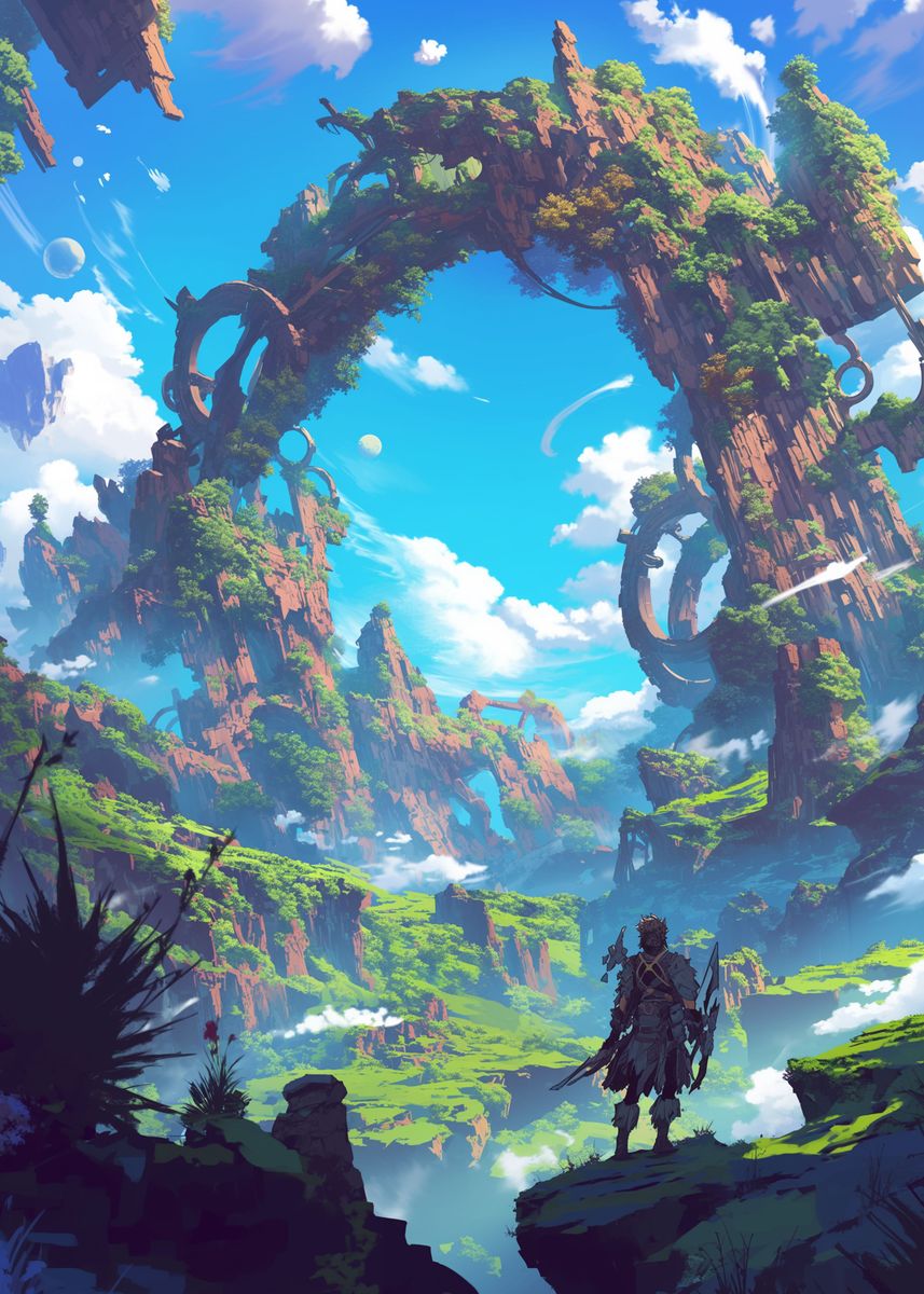 'Nature Anime World' Poster, picture, metal print, paint by David ...