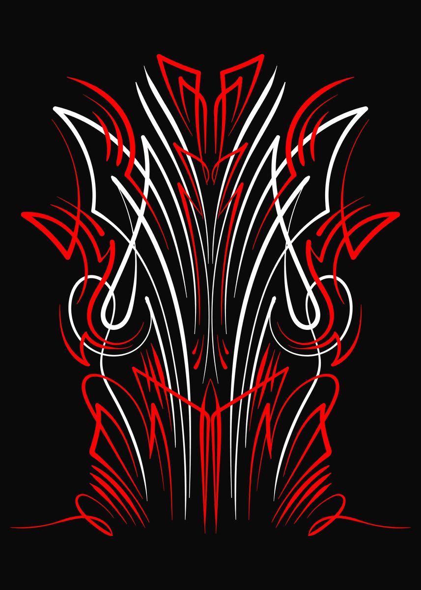 'Vintage Floral Pinstripe' Poster, picture, metal print, paint by ...