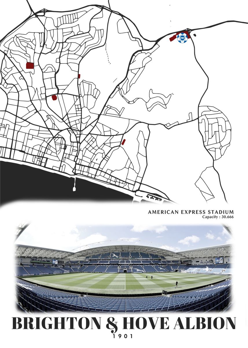 'American Express Brighton' Poster, picture, metal print, paint by ...